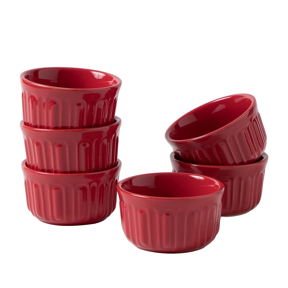 FE 8OZ Ramekins, Rome Pillar Souffle Dish Oven Safe, Custard Cups Set ...