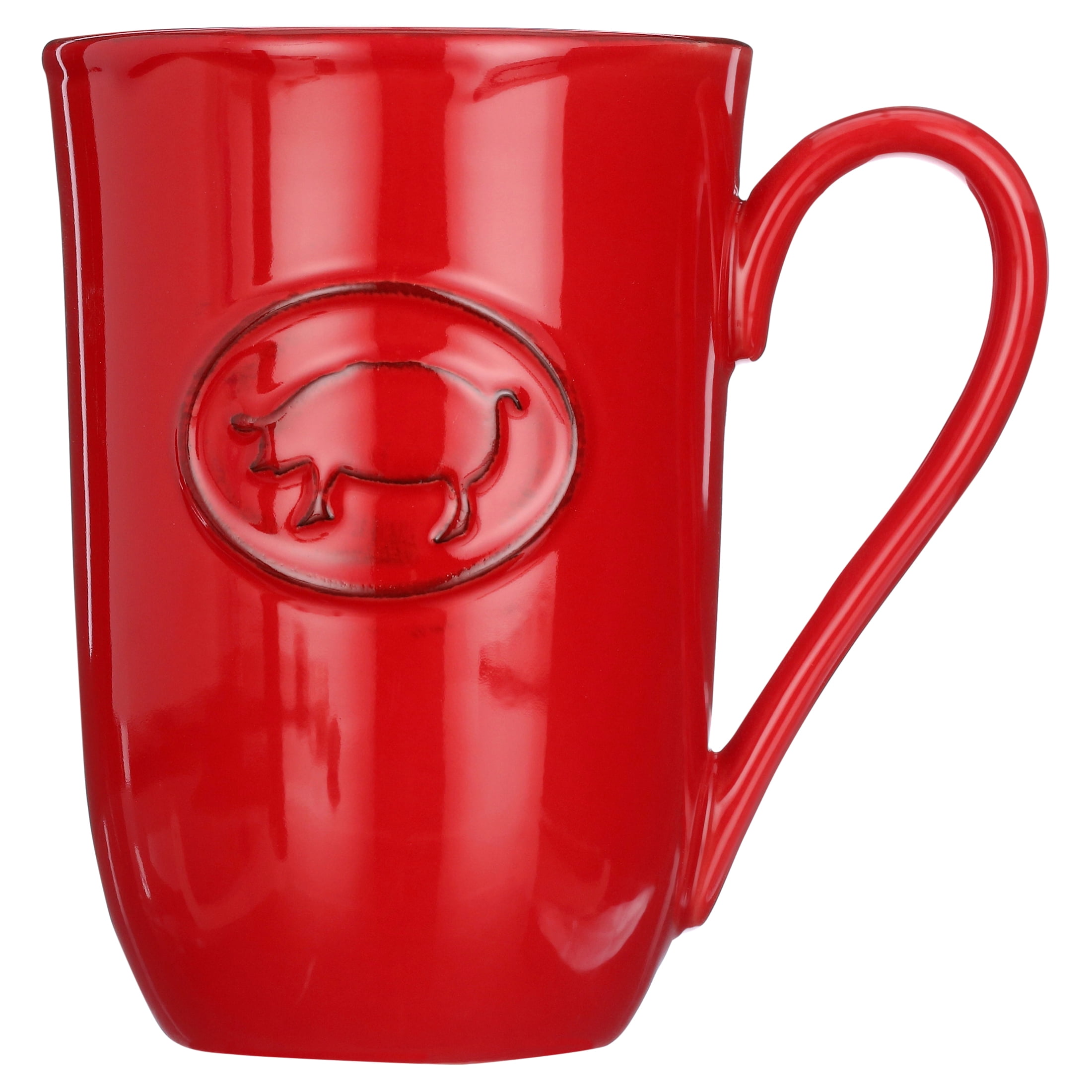 FE FUN ELEMENTS Ceramic Coffee Mug, 18 oz Extra Large, Red Pig, Latte ...