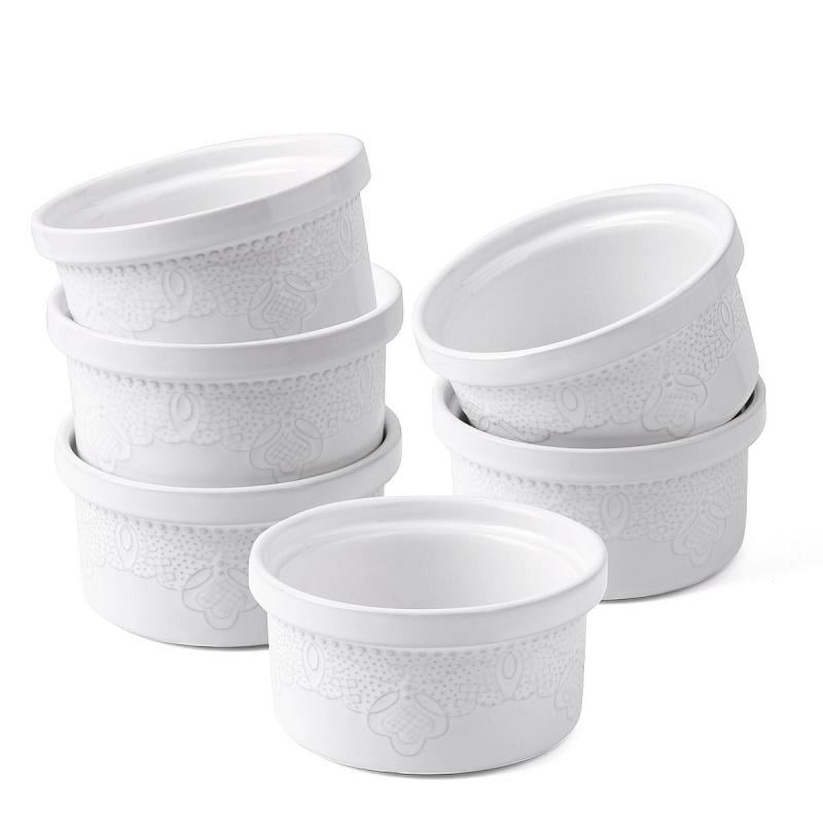 FE FUN ELEMENTS Classic Lace Embosss 8 oz Round Ramekins (6 Count ...