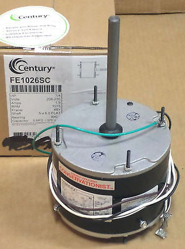 Century Air Conditioner Fan Motor FE1026SC, TENV, 1/4 HP, 230V, 2.8"H ...