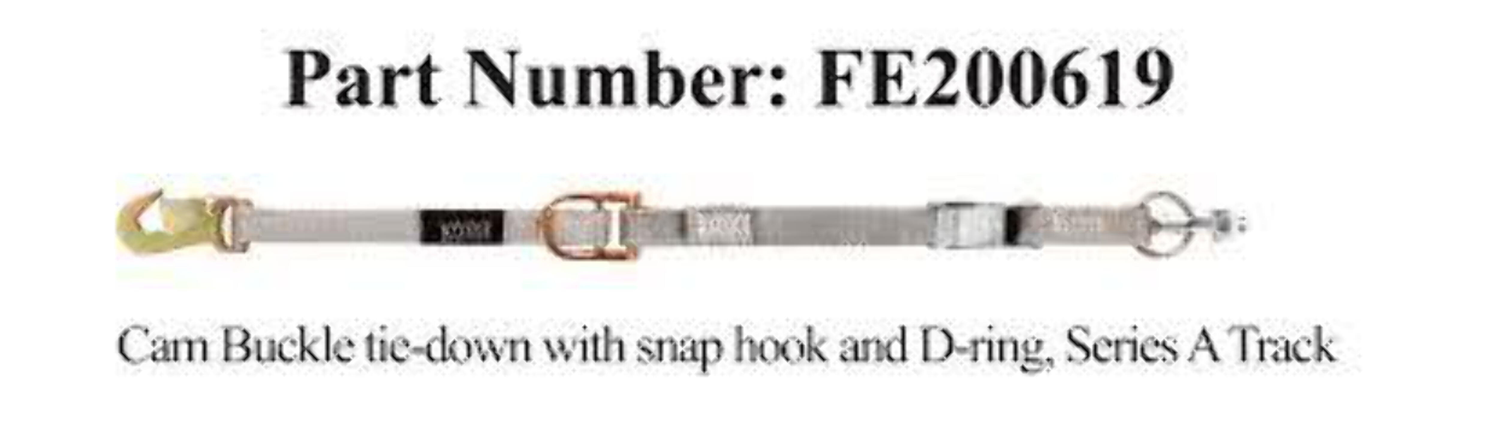 FE500 Manual Series Belt For A-Track Fitting: Snap Hook & D-Ring ...