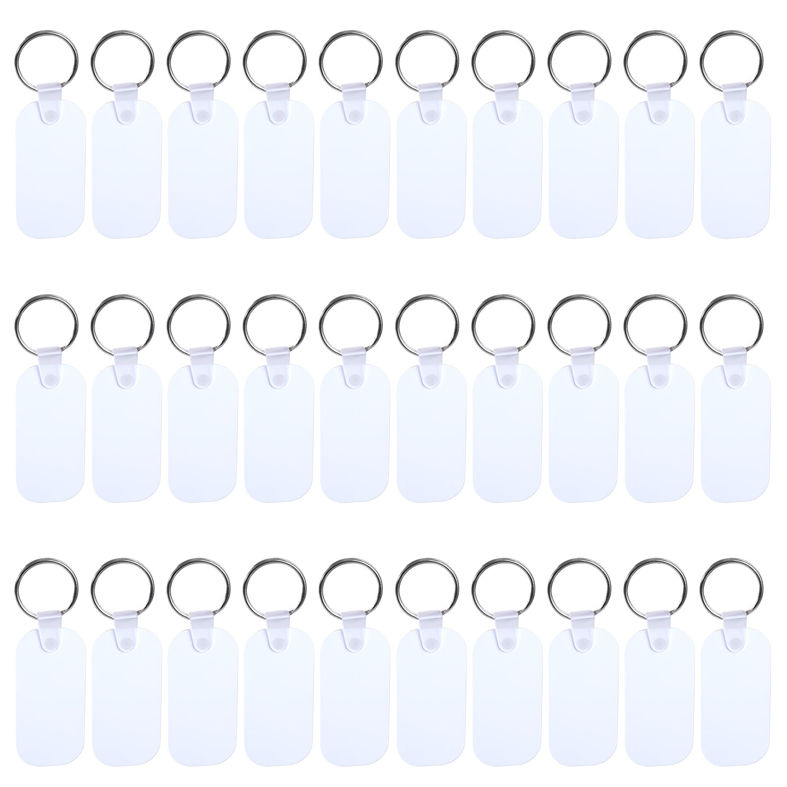 FEAMOS 30 Set Oval Sublimation Keychain Blanks Double Sided Heat Transfer Aluminum Keyring with ...