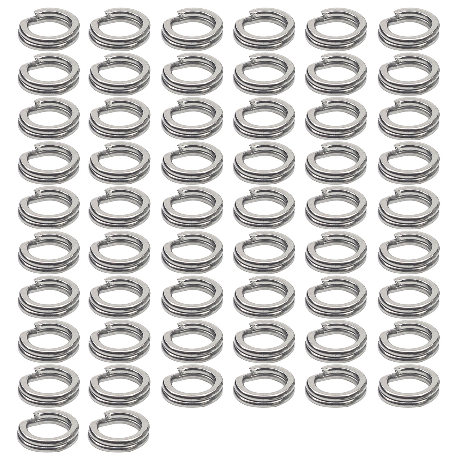 FEAMOS 50Pcs Fishing Split Rings Fishing Stainless Steel Split Rings ...