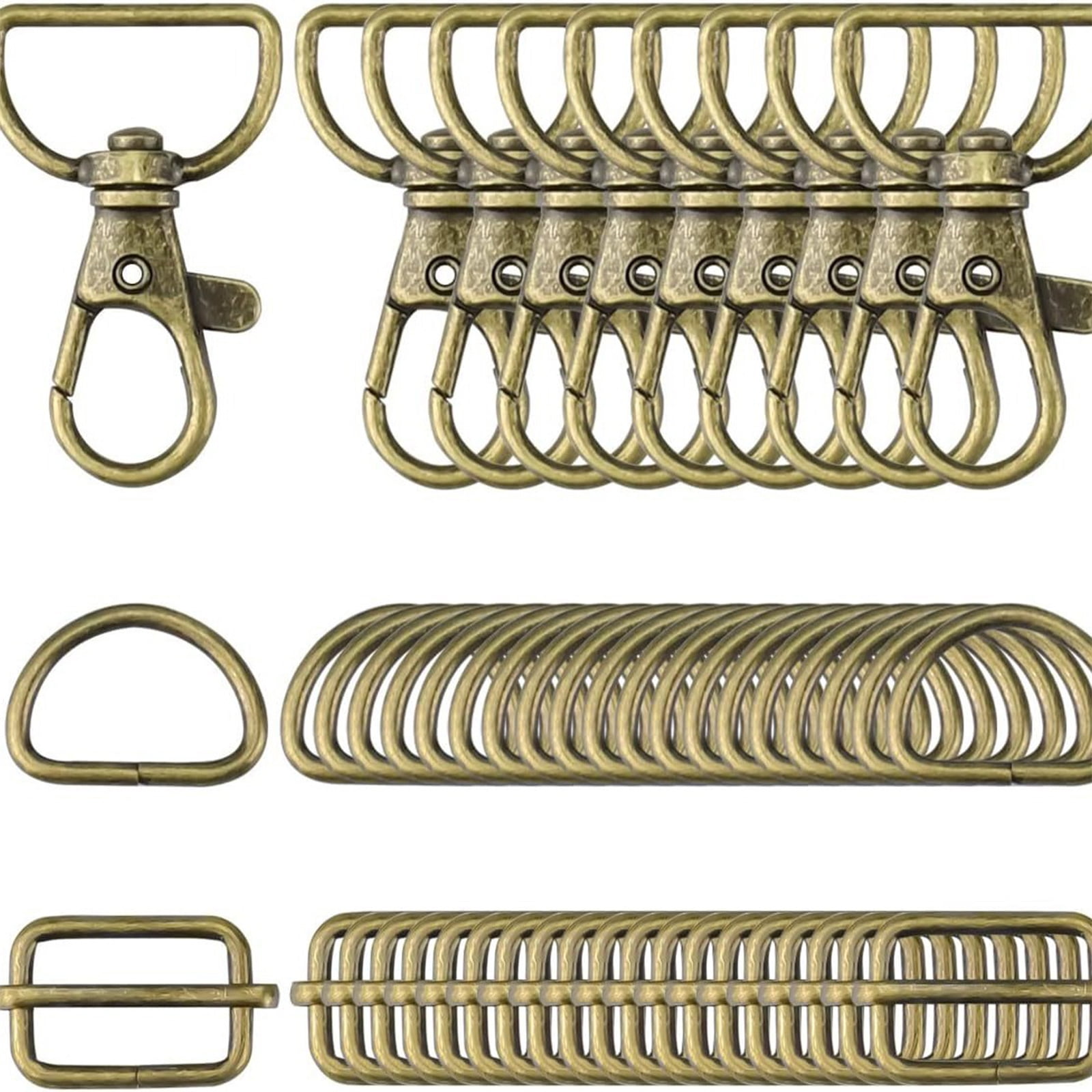 FEAMOS 50Pieces Swivels Hook, Metal Drings, Slide Buckles for ...