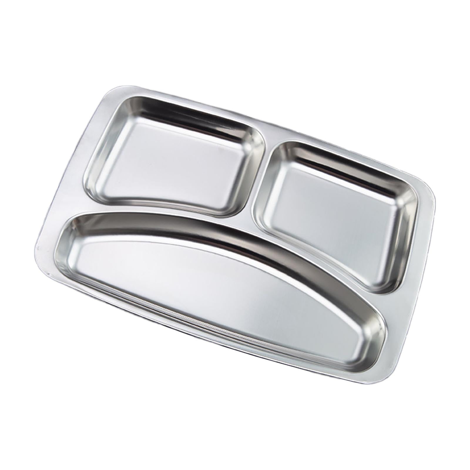 FEAMOS Divided Dinner Tray,Convenient 304 Stainless Steel Tray Divided ...