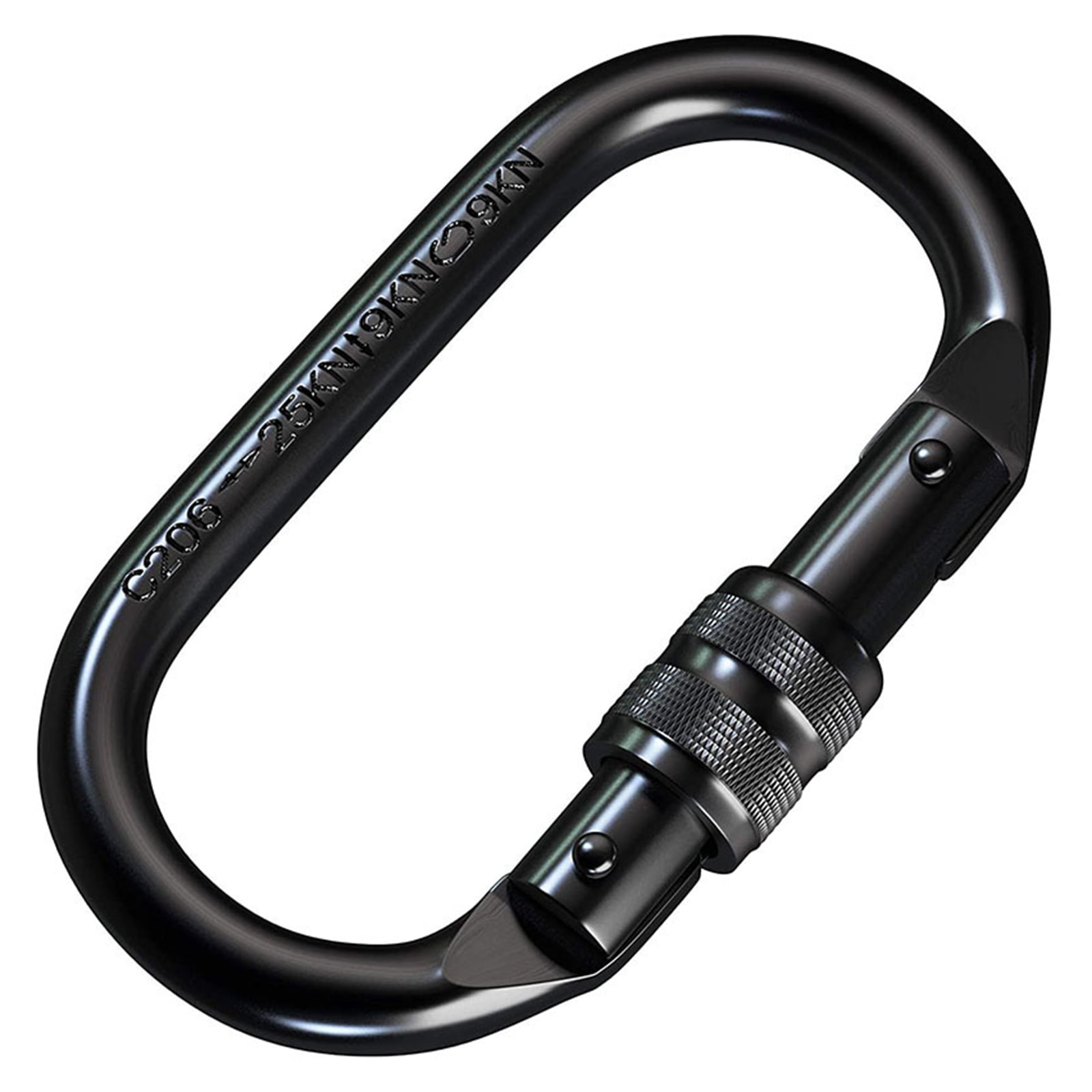 FEAMOS Rock Climbing Carabiner Oval Screw Gate Locking Carabiner Spring ...