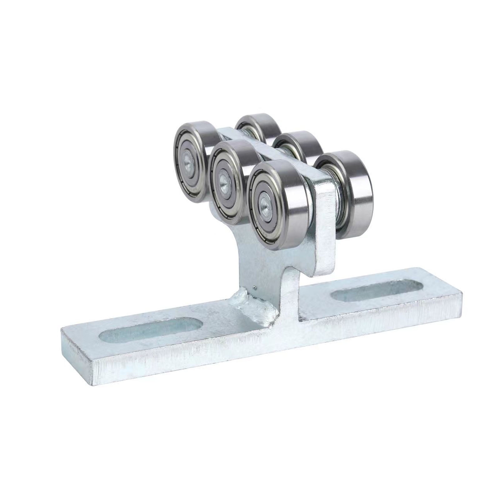 FEAMOS Solid Steel T Shaped Pulley Track Wheel Trolley Assembly Smooth ...