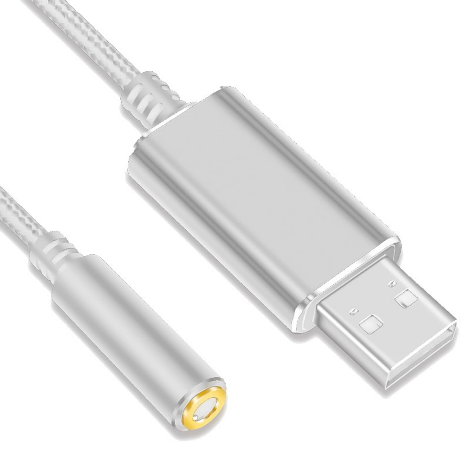 FEAMOS USB to 3.5mm Sound Adapter, USB to AUXs Cable with Microphones ...