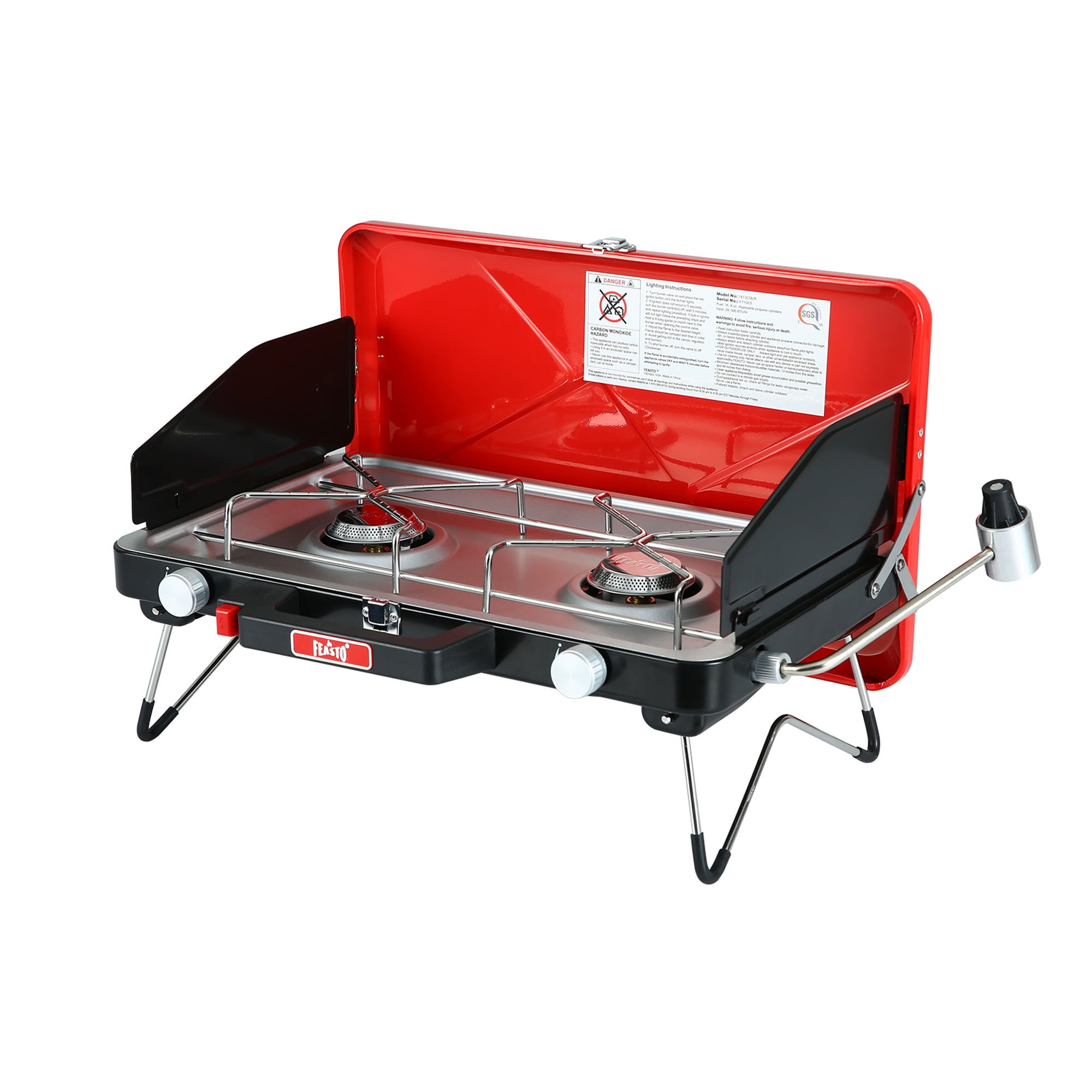FEASTO Propane Camping Stove, Portable Camping Grill Stove, 28,000 BTU Camp Stove - Walmart.com