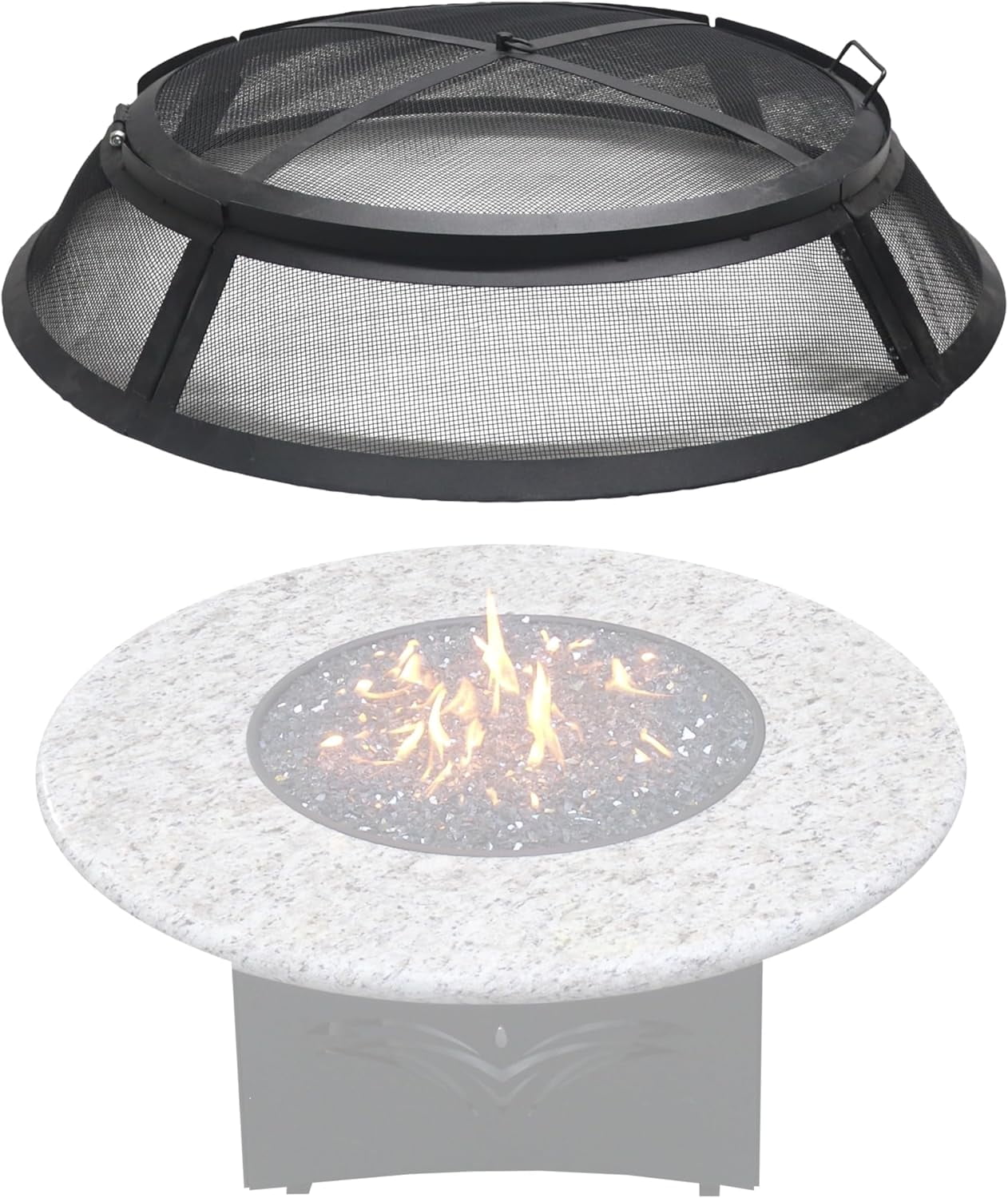 FEBTECH 36 inch Fire Pit Screen Round for Outdoor Fire Pits & Fire Pit ...