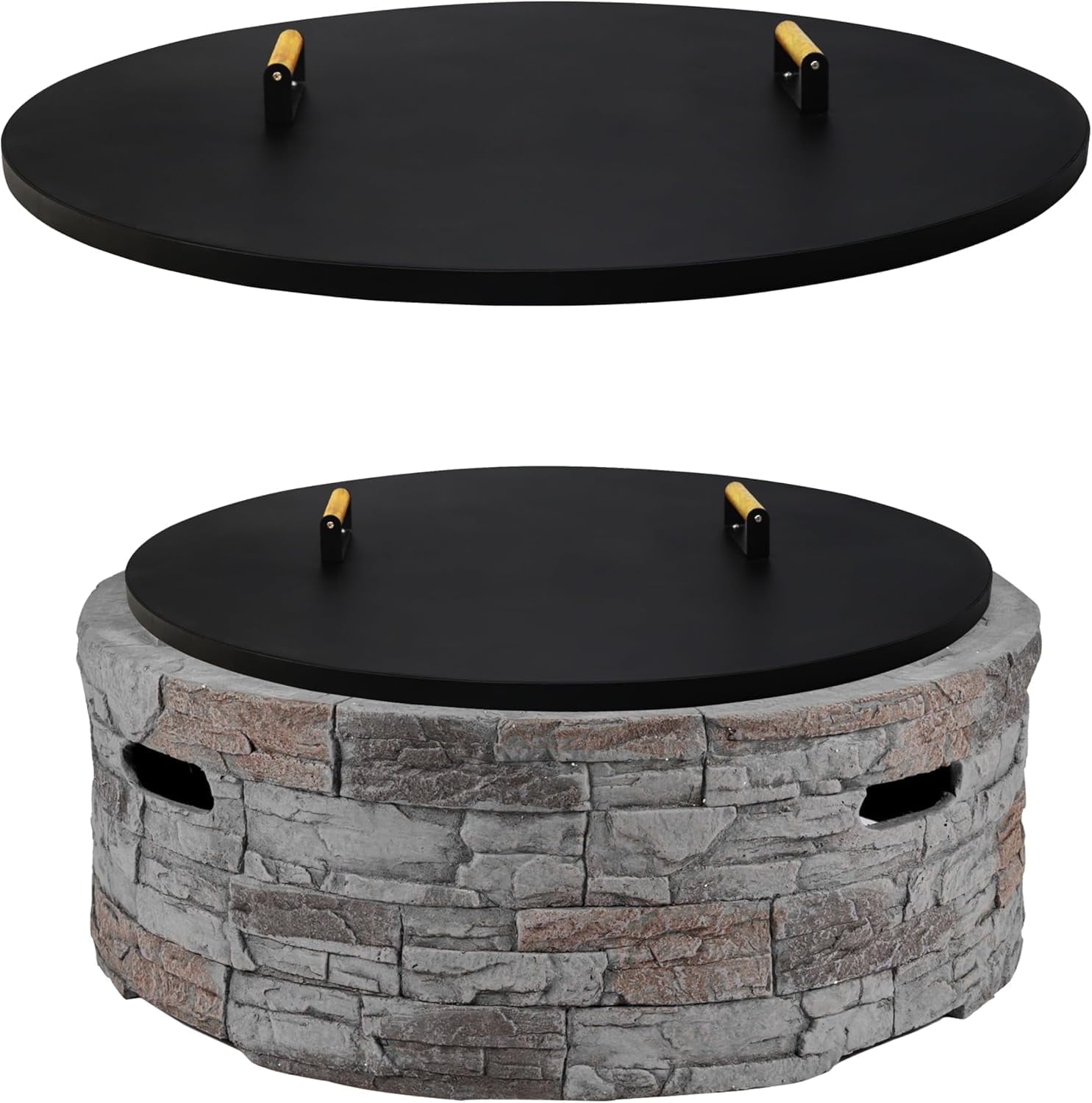 FEBTECH Fire Pit Shield 38 Inch - 16 Gauge Heat Resistant Coated Carbon ...