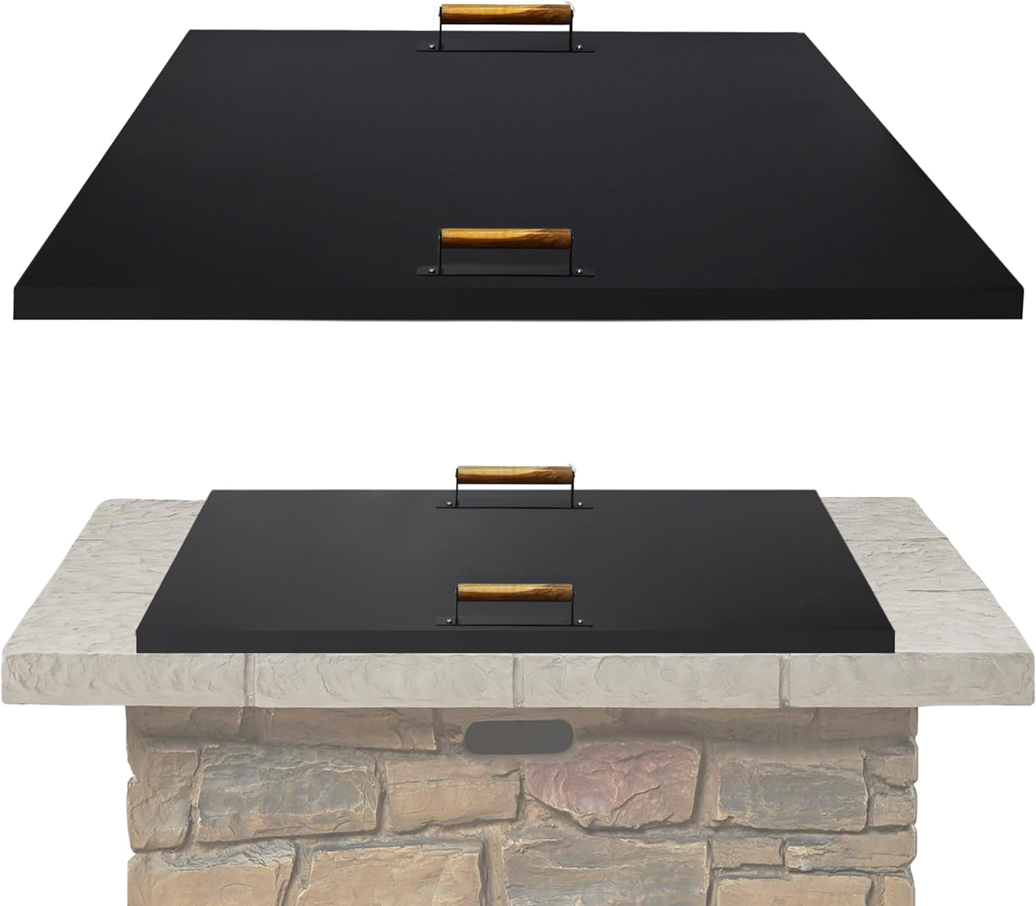 42" x 42"- Fire Pit Lid - Fire Pit Snuffer Lid Cover Square - Drop-in ...
