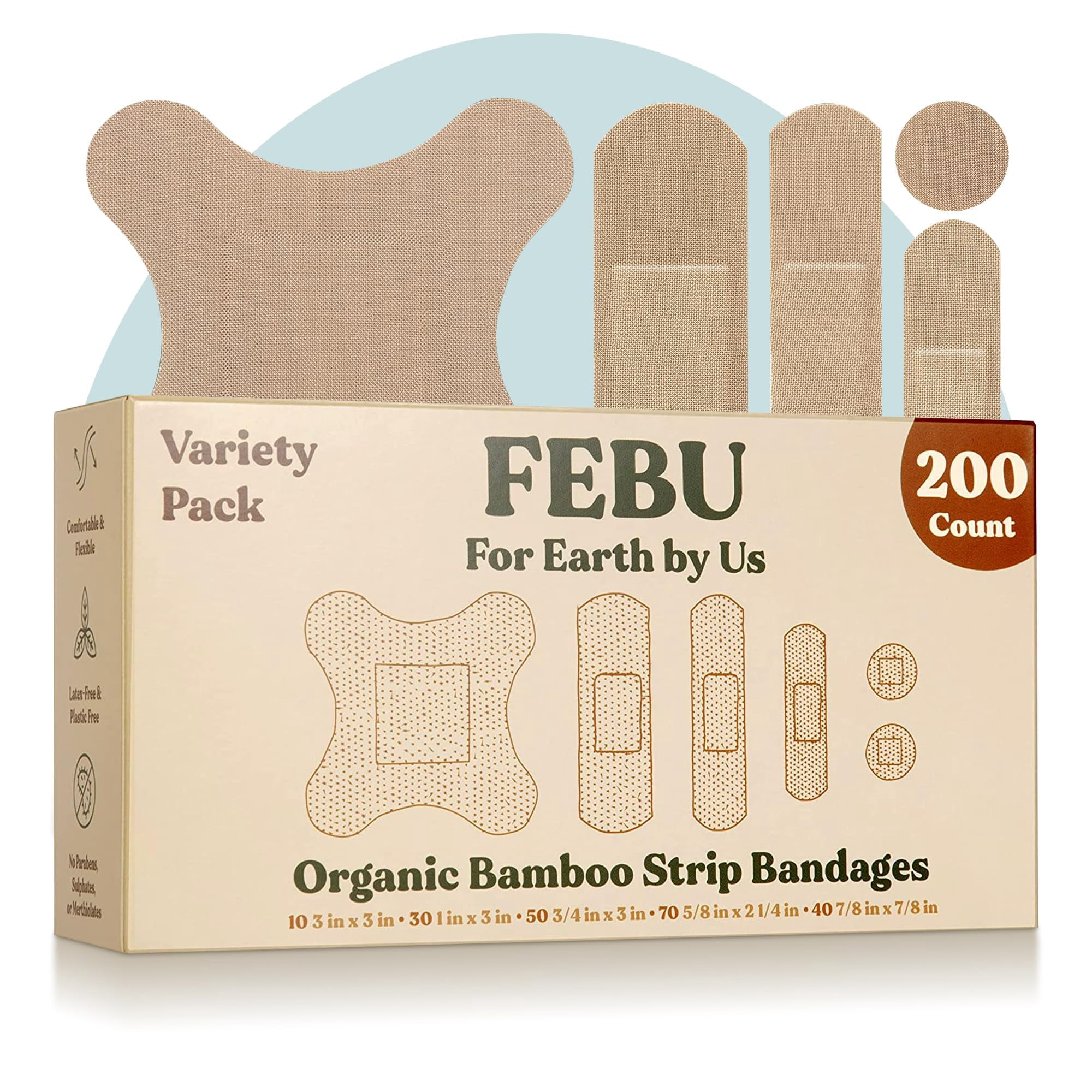 FEBU Eco-Friendly Organic Bamboo Fabric Bandages | Flexible and Gentle ...
