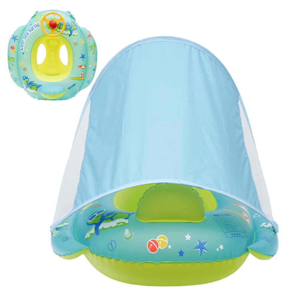 FEBUD Baby Float with Canopy Toddler Pool Float with Seat Safety Sun ...
