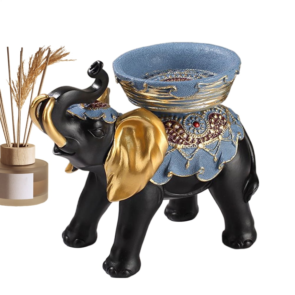 FEBUD Elephant Statue Good Luck Elephant Figurines Sculpture Resin ...