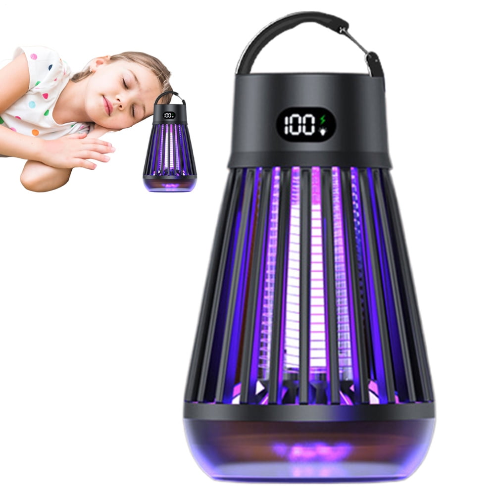 FEBUD Fly Zapper Lamp Purple Light Flying Zapper Rechargeable 360 ...