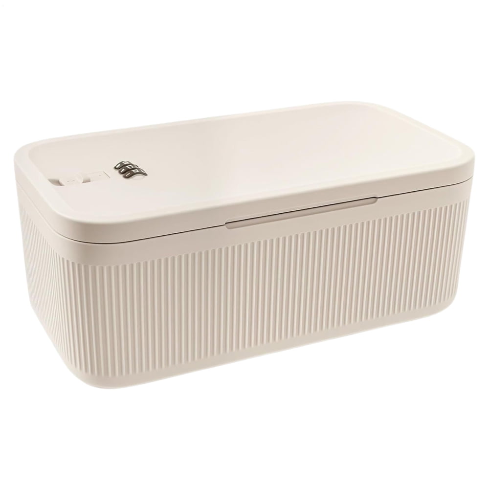 FEBUD Lockable Box Private Items Case with Combination Lock Small Portable Stackable Medication ...