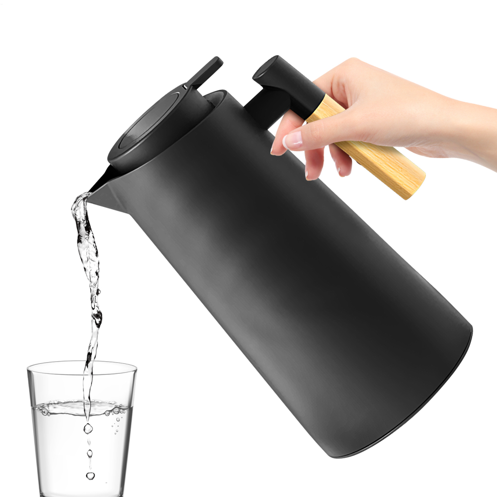 FEBUD Thermal Carafe 1000ml Glass Lined Thermal Teapot Water Pitcher ...