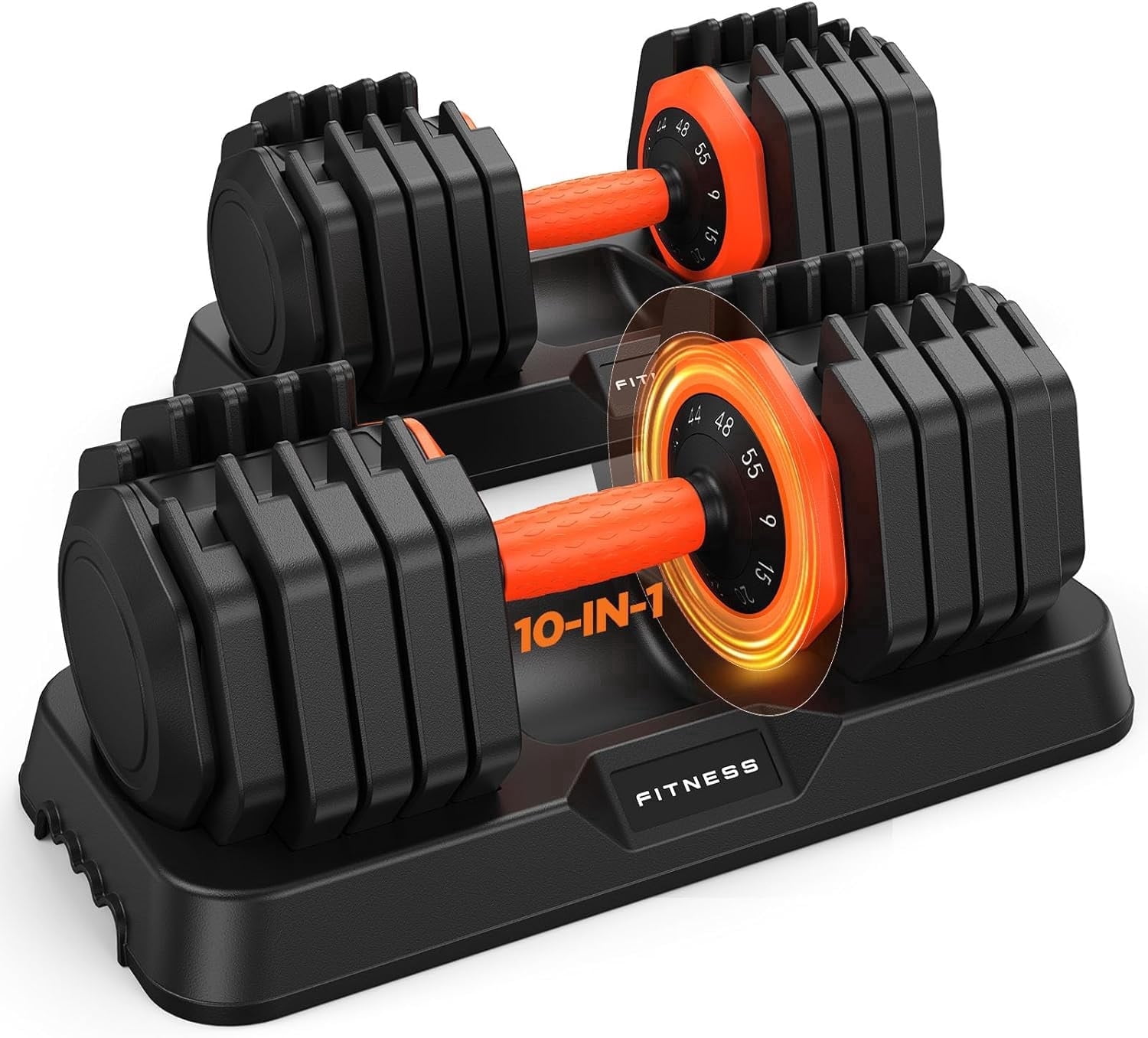 FED Fitness 2026 Updated Adjustable Dumbbells Set 55LB A Pair Dumbbells ...
