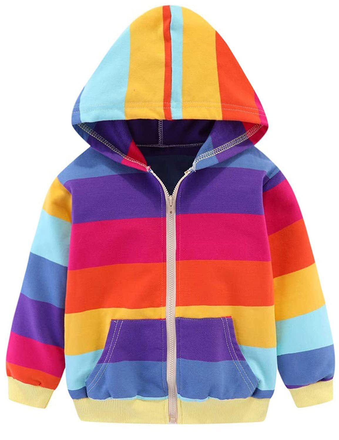 FEDPOP Girls Zip-Up Hoodie Sweatshirts Jacket Long Sleeve Hooded Shirts ...