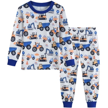 FEDPOP Toddler Boys Tractor Pajamas Long Sleepwear Kids Pjs Size 4T ...