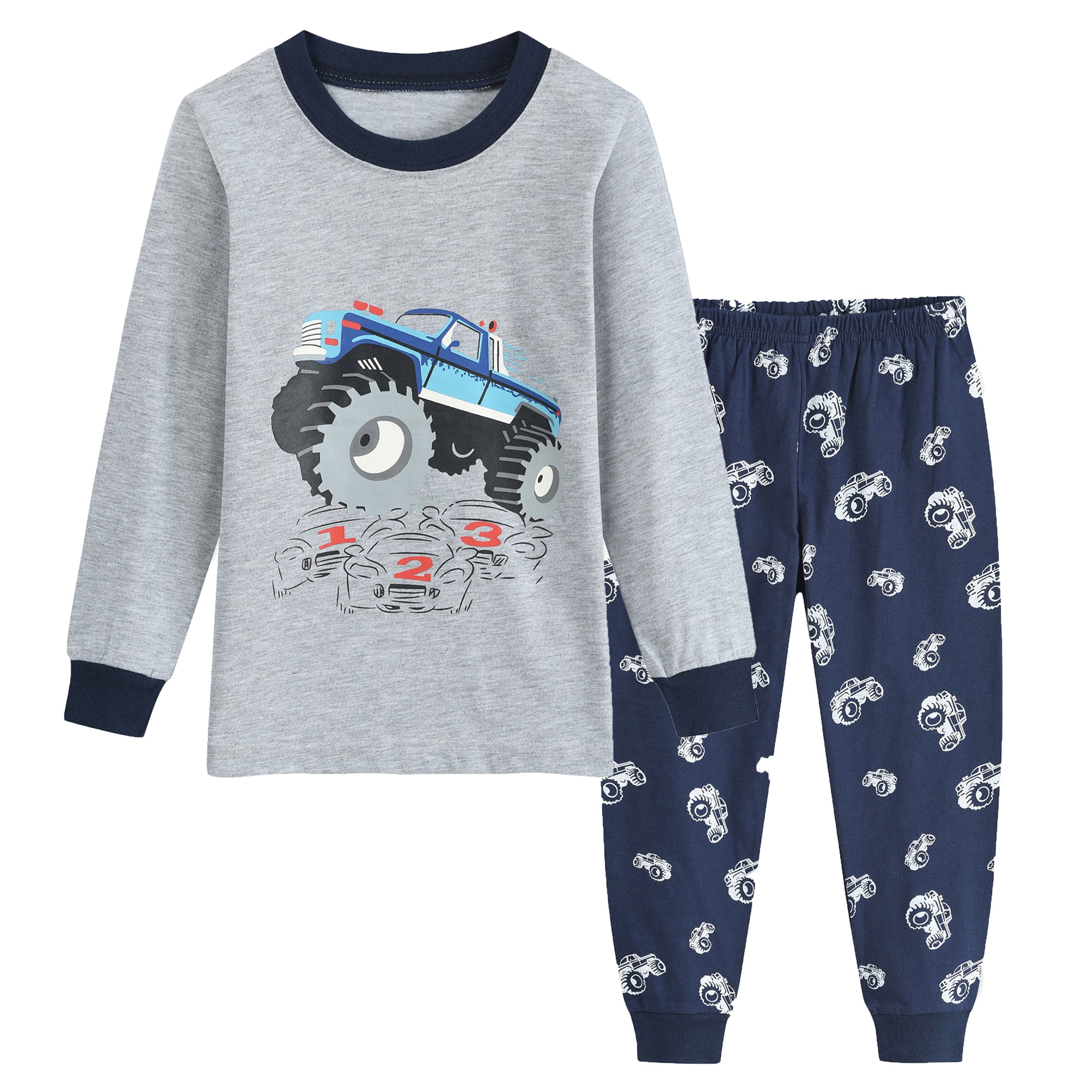 Little Hand Long Night Toddler Boy Pajamas, 100% Cotton 2-Piece Clothes ...