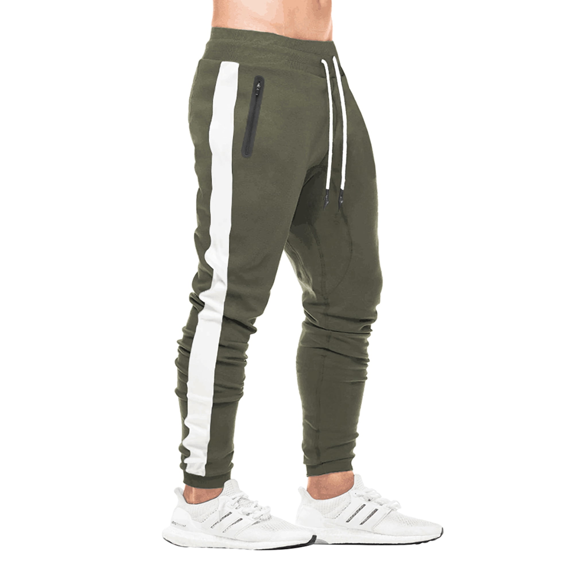 FEDTOSING Men's Gym Sweatpants Drawstring Green Running Joggers ...