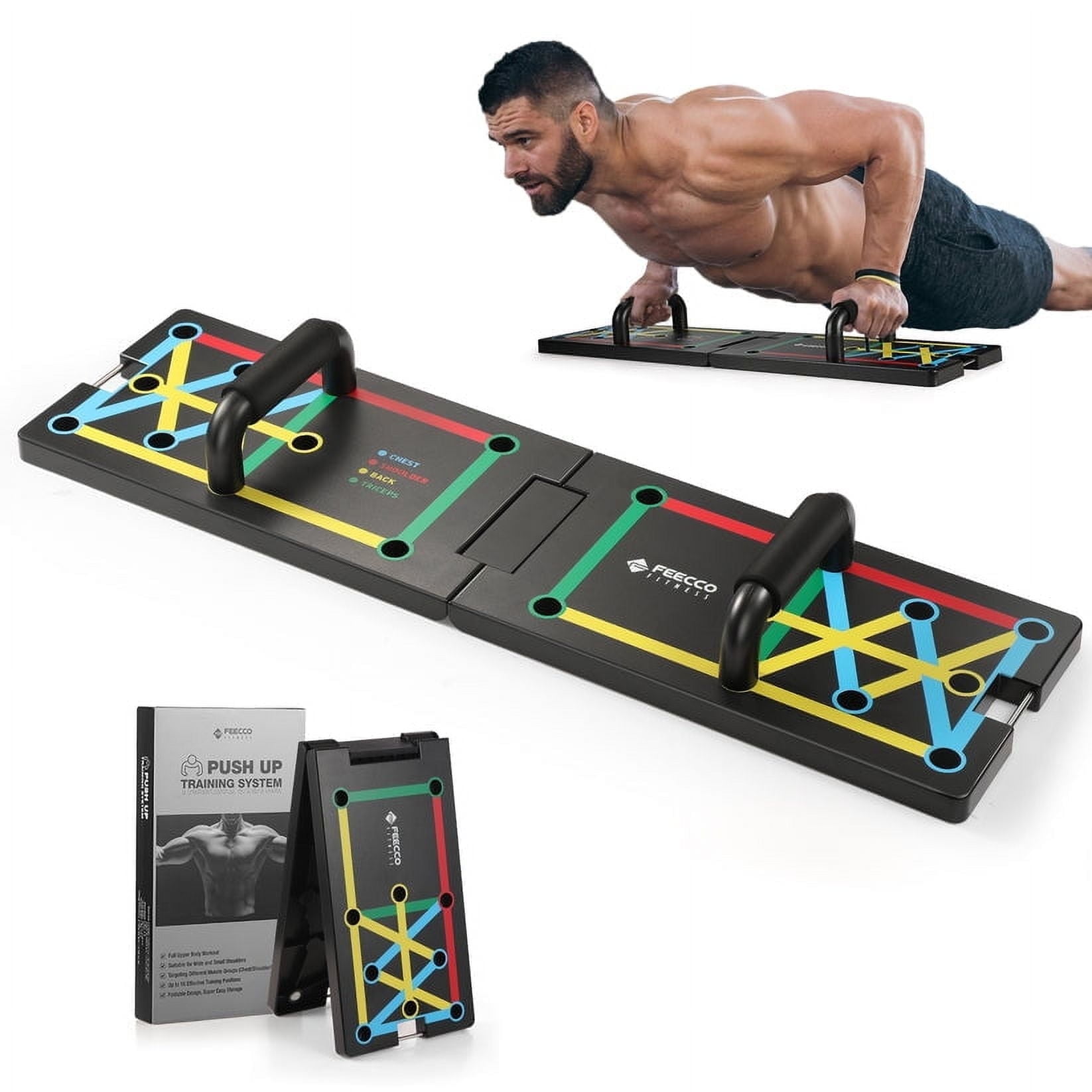 Feecco Fitness Push Up Board, Foldable Design, Soft Handles, Portable ...