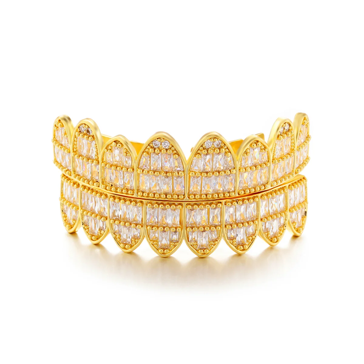 FEEL STYLE Bling Adult Teeth Grillz For Men Prong With AAA+ Baguette ...