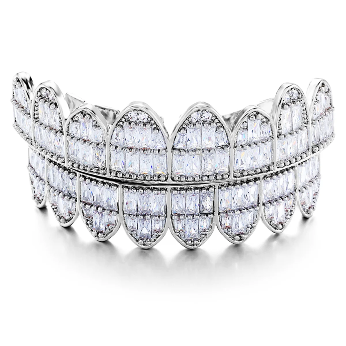 FEEL STYLE Bling Adult Teeth Grillz For Men Prong With AAA+ Baguette ...