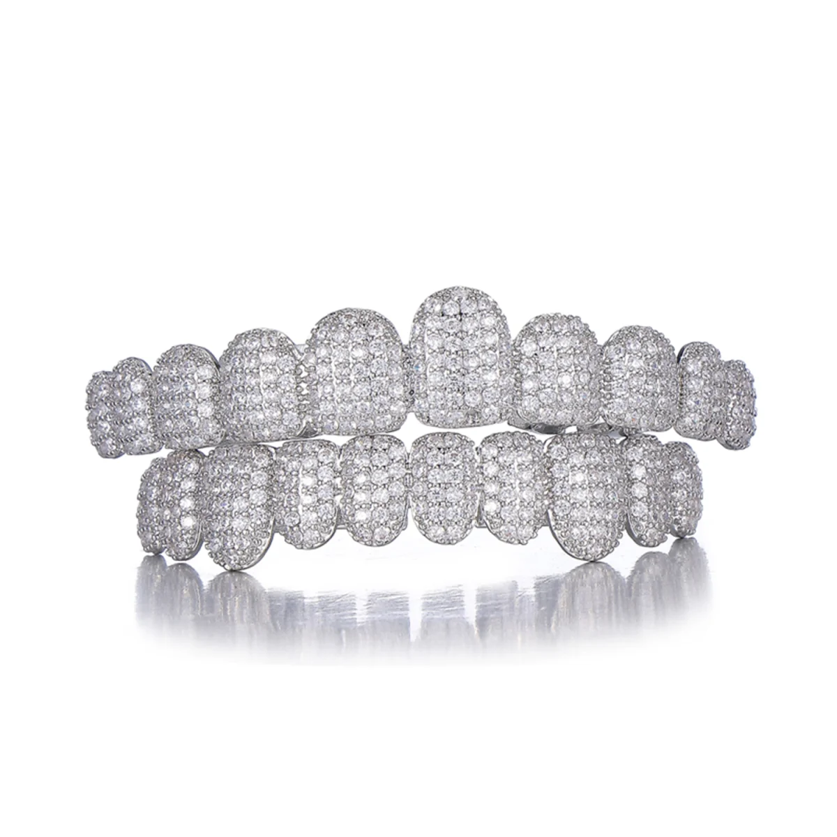 FEEL STYLE Bling Cubic Zircon Adult Teeth Grillz Set for Unisex Top ...