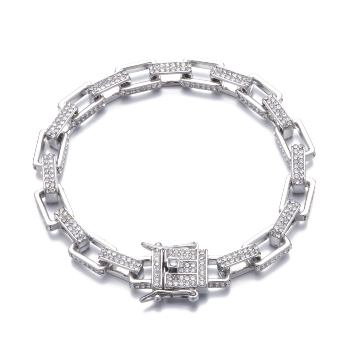 FEEL STYLE Hip Hop Icy Bling Bracelet for Men Women 5A Zircon Rolo ...