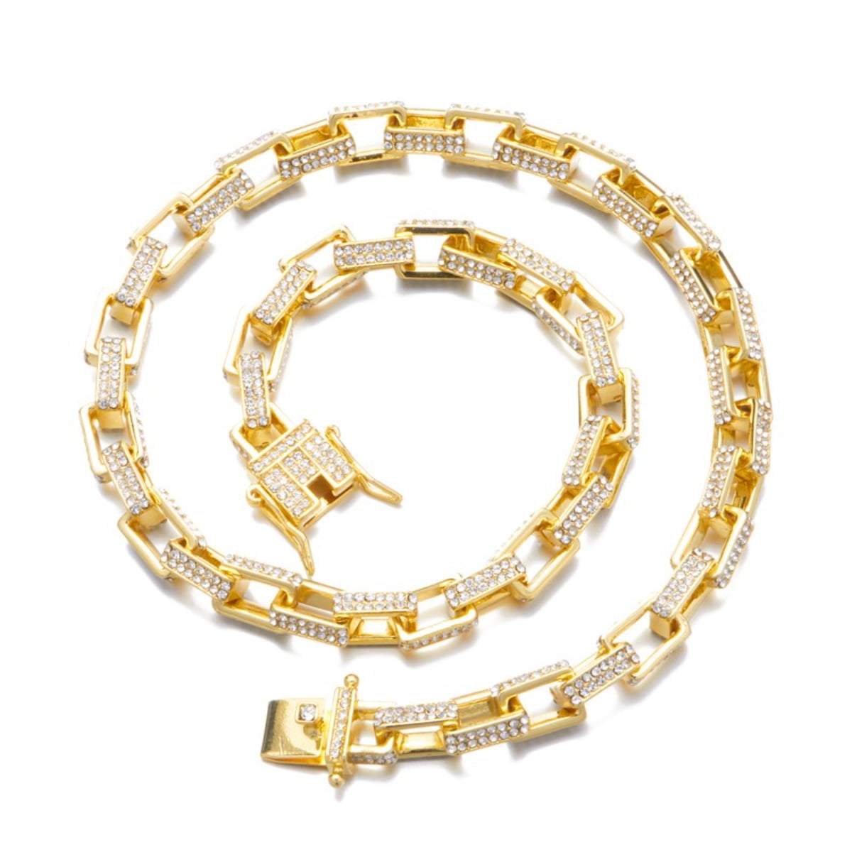 FEEL STYLE Male Hip Hop Icy Bling Necklace for Men Women 5A Zircon Rolo ...