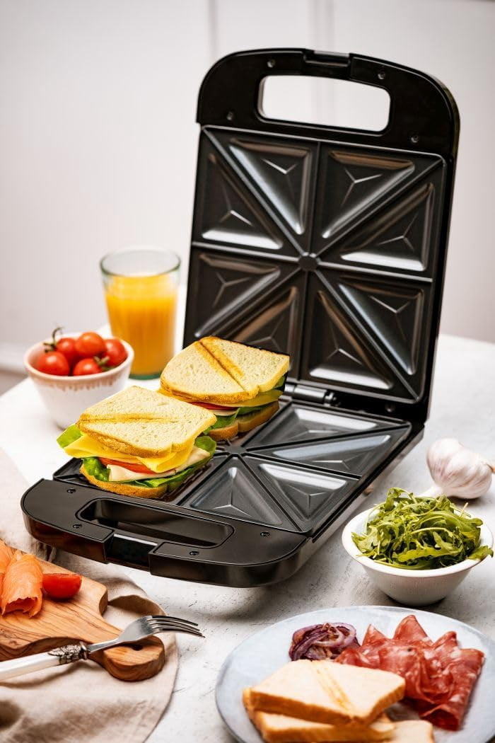 FEELING MALL 4Slice Sandwich Maker With Ceramic Plates Grill Sandwich ...