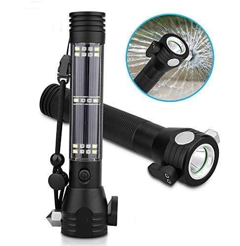 FEELING MALL Solar Torch Flash Light High Power Long Distance Beam ...