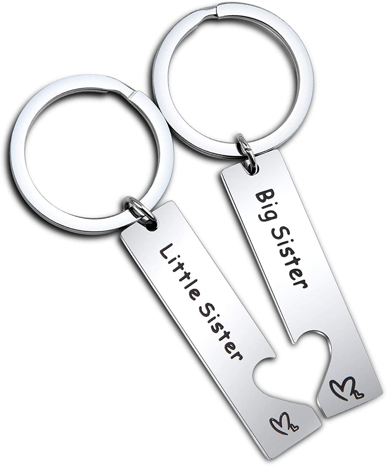 FEELMEM Big Sister Little Brother Sibling Matching Keyring Set Family ...