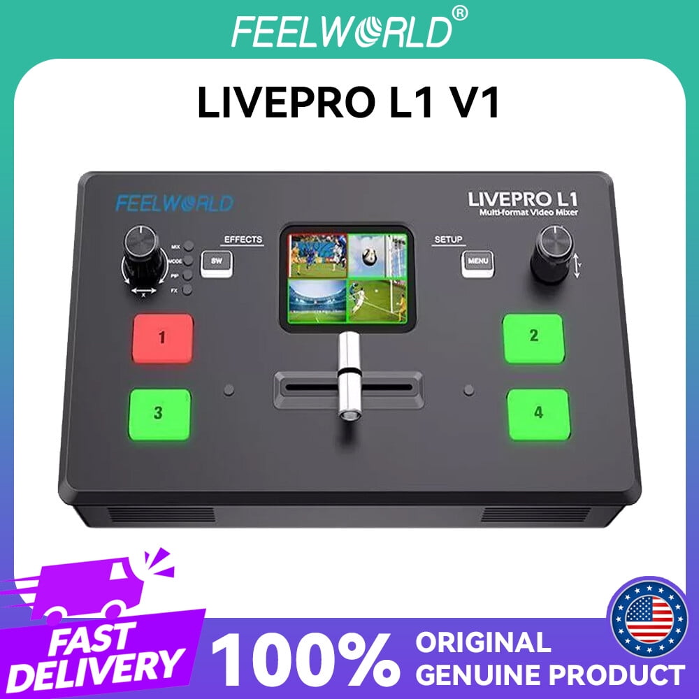 FEELWORLD LIVEPRO L1 V1 Live Stream Switcher 4 HDMI Input LCD Screen ...