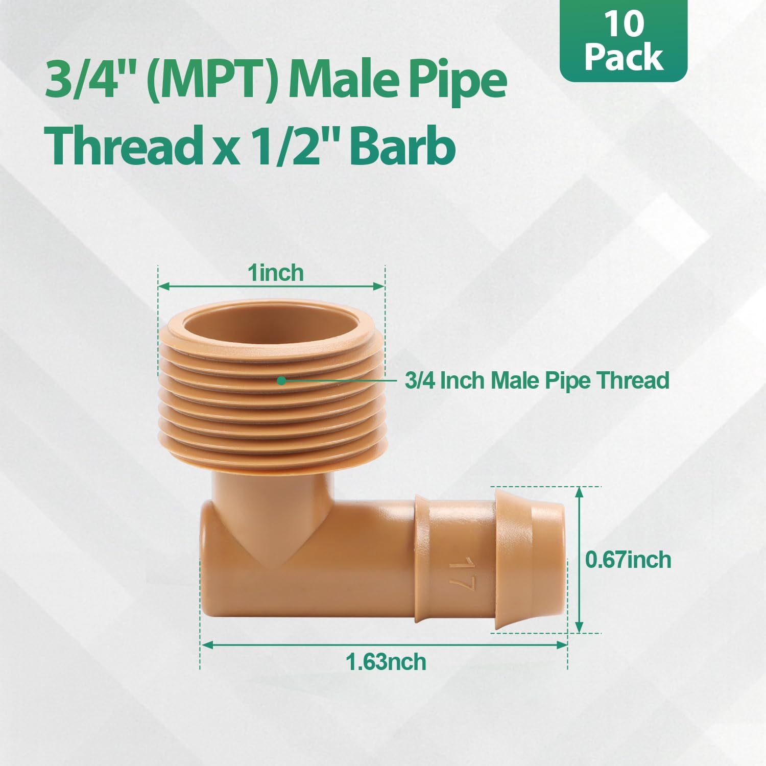 FEFEDFAA-1/2 Inch Drip Irrigation Fitting To 3/4 Inch Male Hose ...