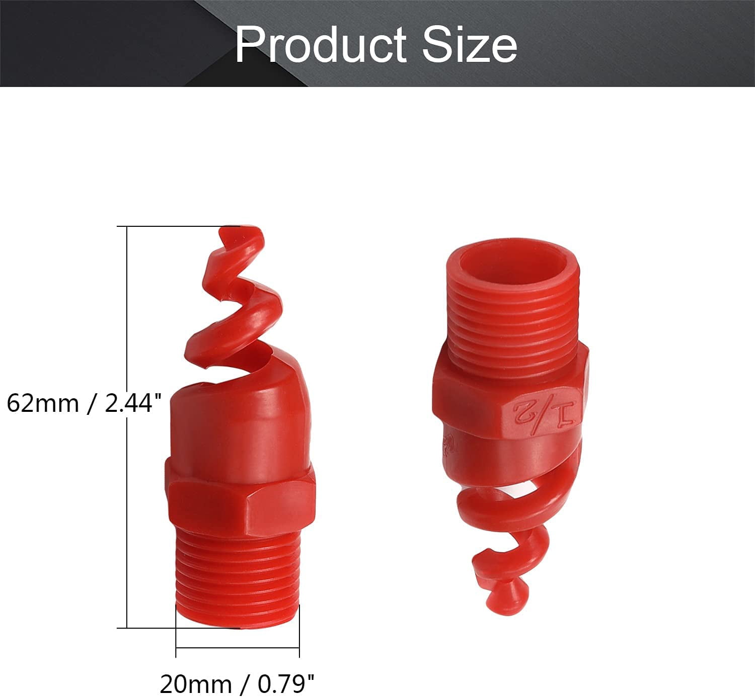 FEFEDFAA-10Pcs Spiral Cone Atomization Nozzle, 1/2BSPF PP Dust Remove ...