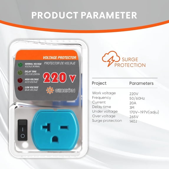 FEFEDFAA-Heavy-Duty 20A 4400W Surge Protector for Appliances, Smart ...