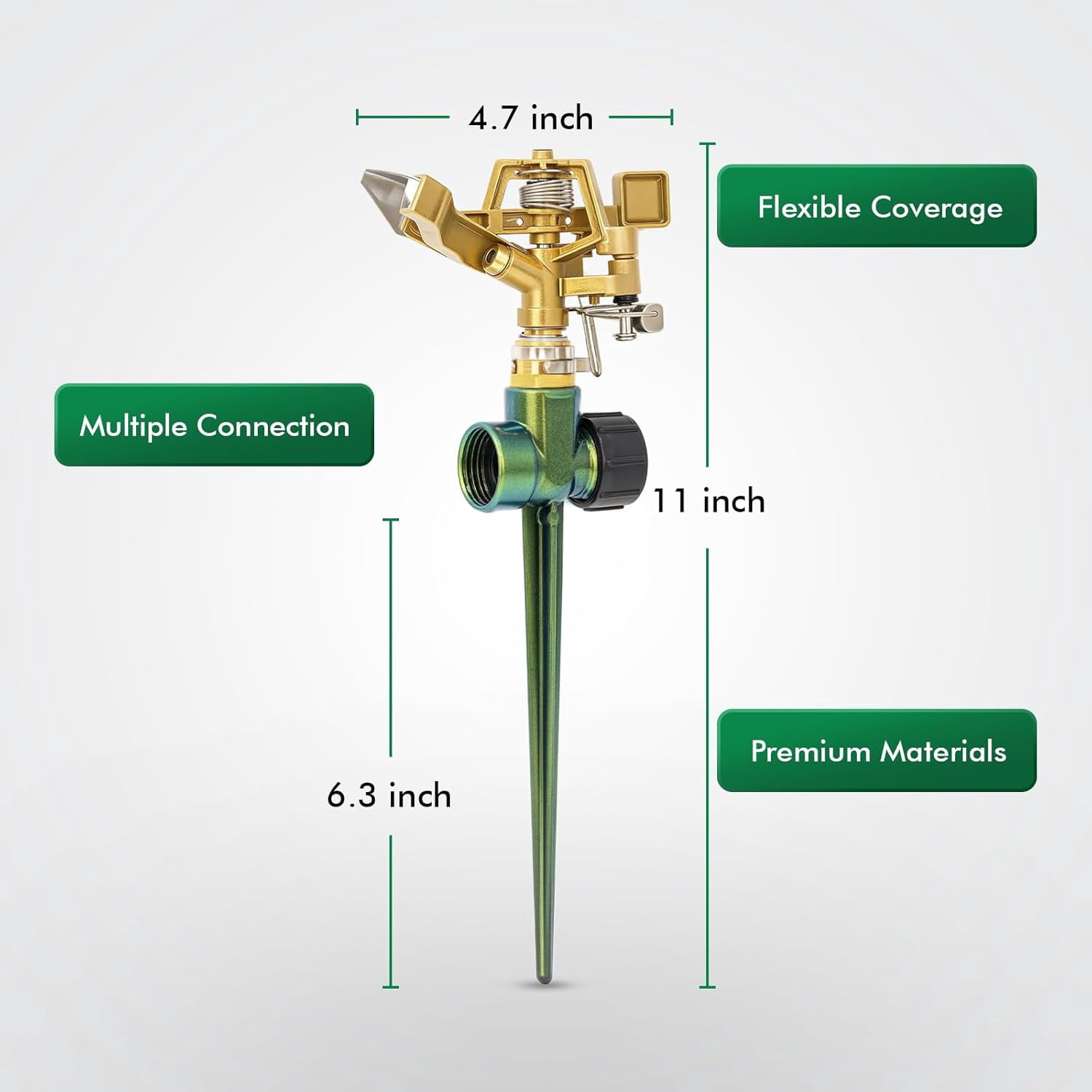 FEFEDFAA-RESTMO Heavy Duty All-Metal Impact Sprinkler, Zinc Alloy Lawn ...
