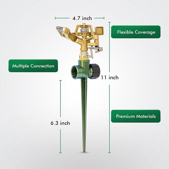 FEFEDFAA-RESTMO Heavy Duty All-Metal Impact Sprinkler, Zinc Alloy Lawn ...