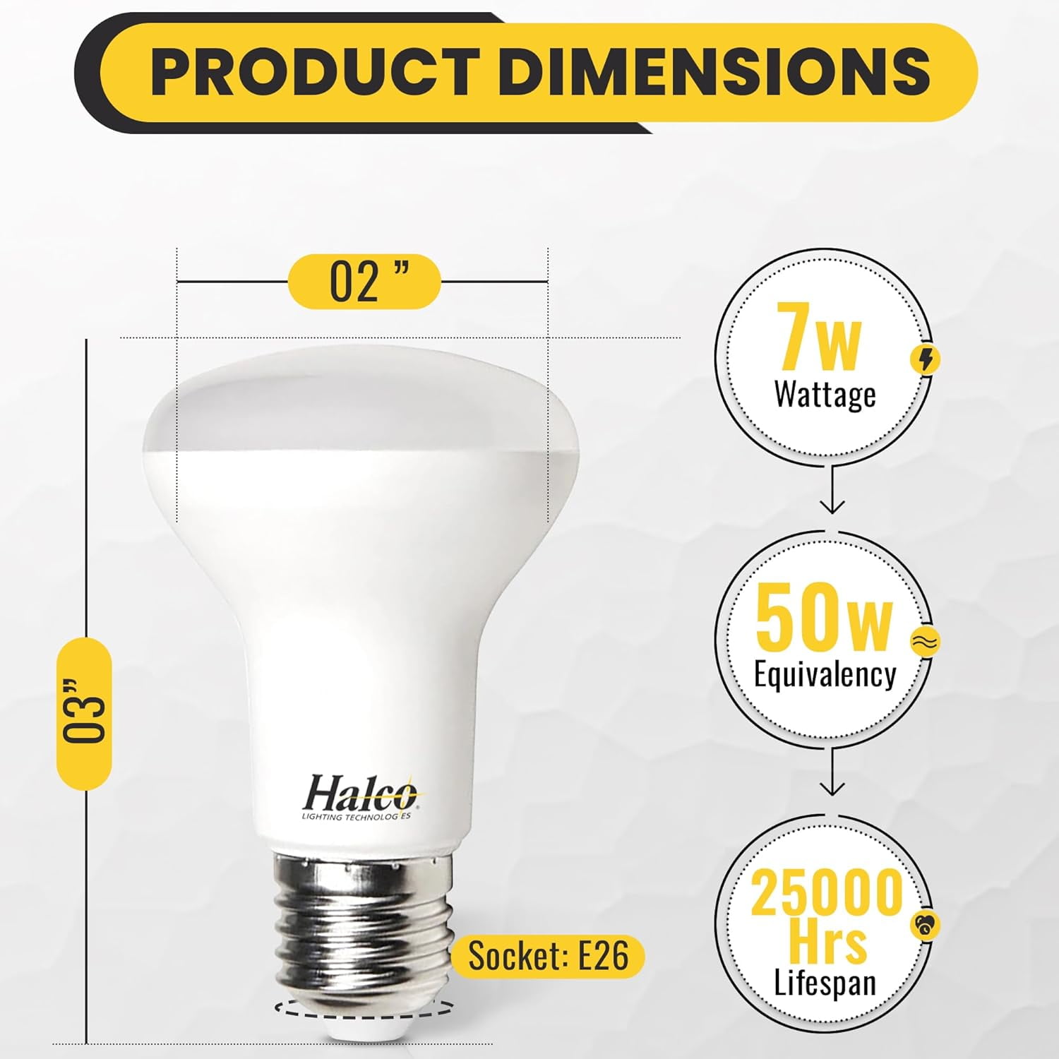 FEFEFW-BR20 LED Bulb, Flood Light Bulb, R20, 500 Lumens, 7 Watts ...