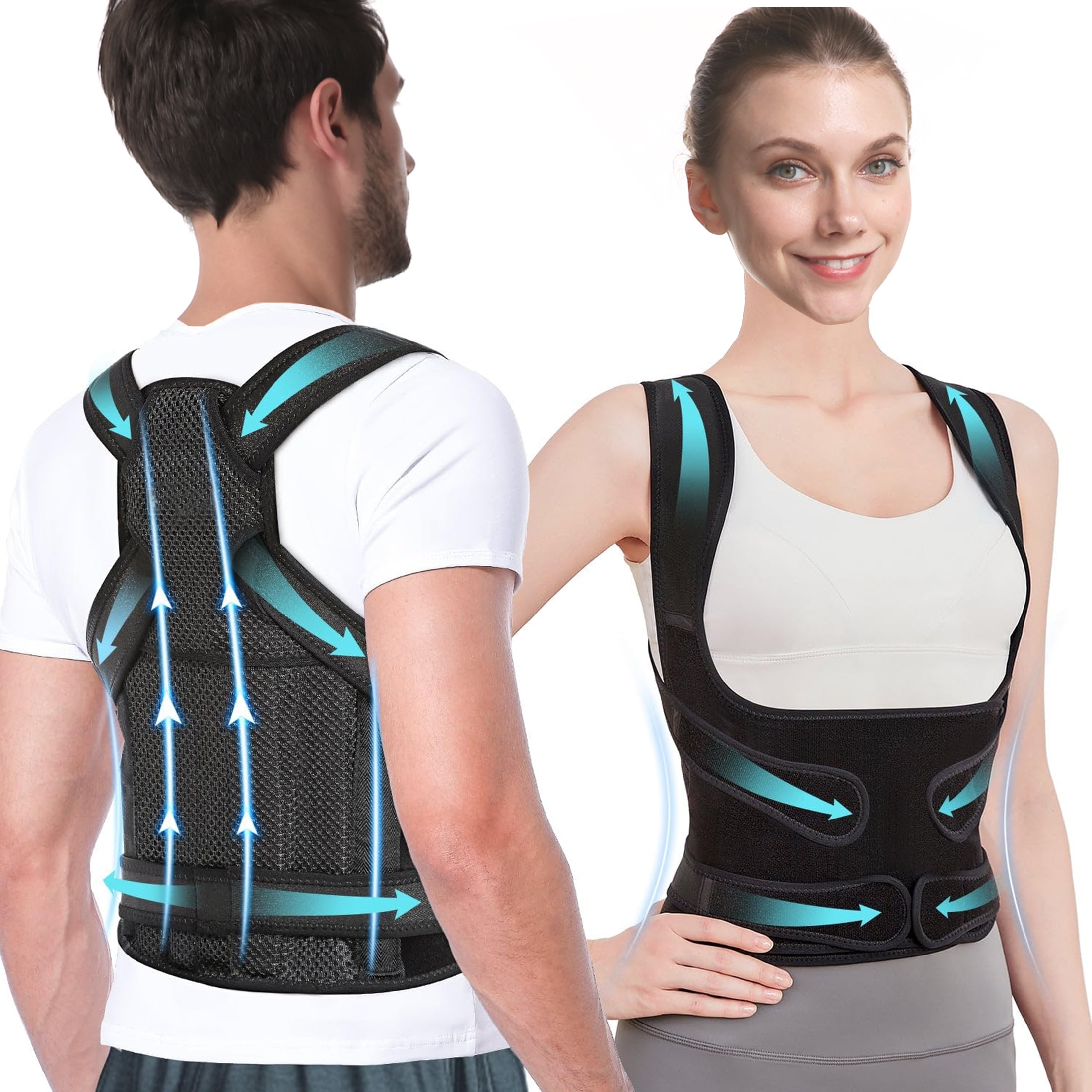 FEIBU Back Brace Posture Corrector for Women and Men, Adjustable Back ...