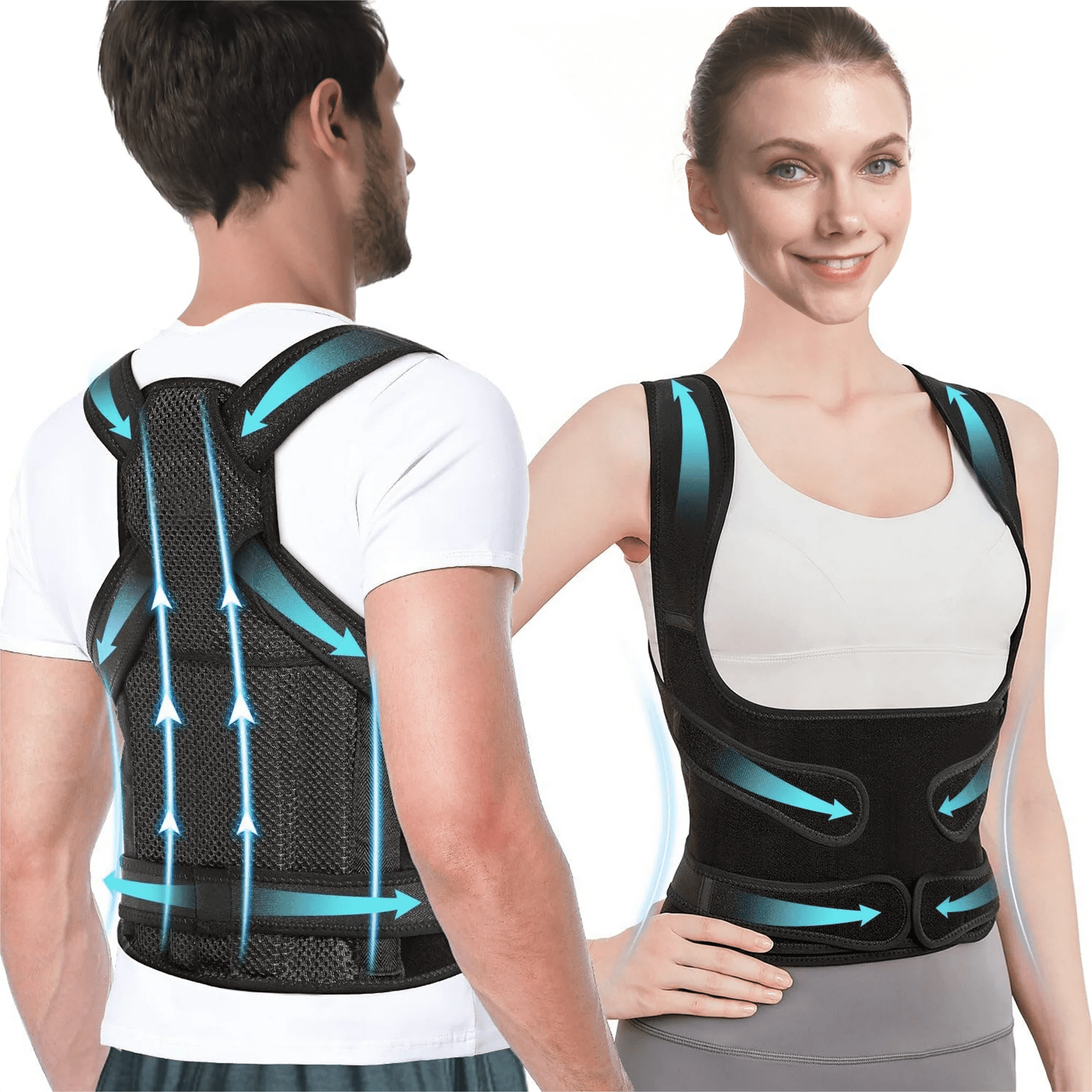 FEIBU Back Brace Posture Corrector for Women and Men, Adjustable Back ...