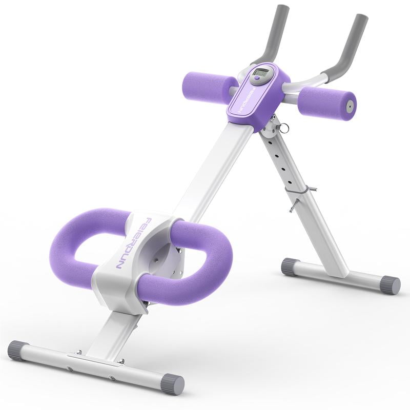FEIERDUN Adjustable Ab Trainer Machine with LCD Monitor, Foldable ...