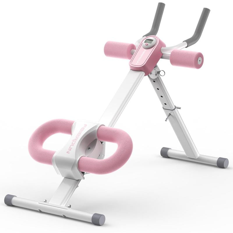 FEIERDUN Adjustable Ab Trainer Machine with LCD Monitor, Foldable ...
