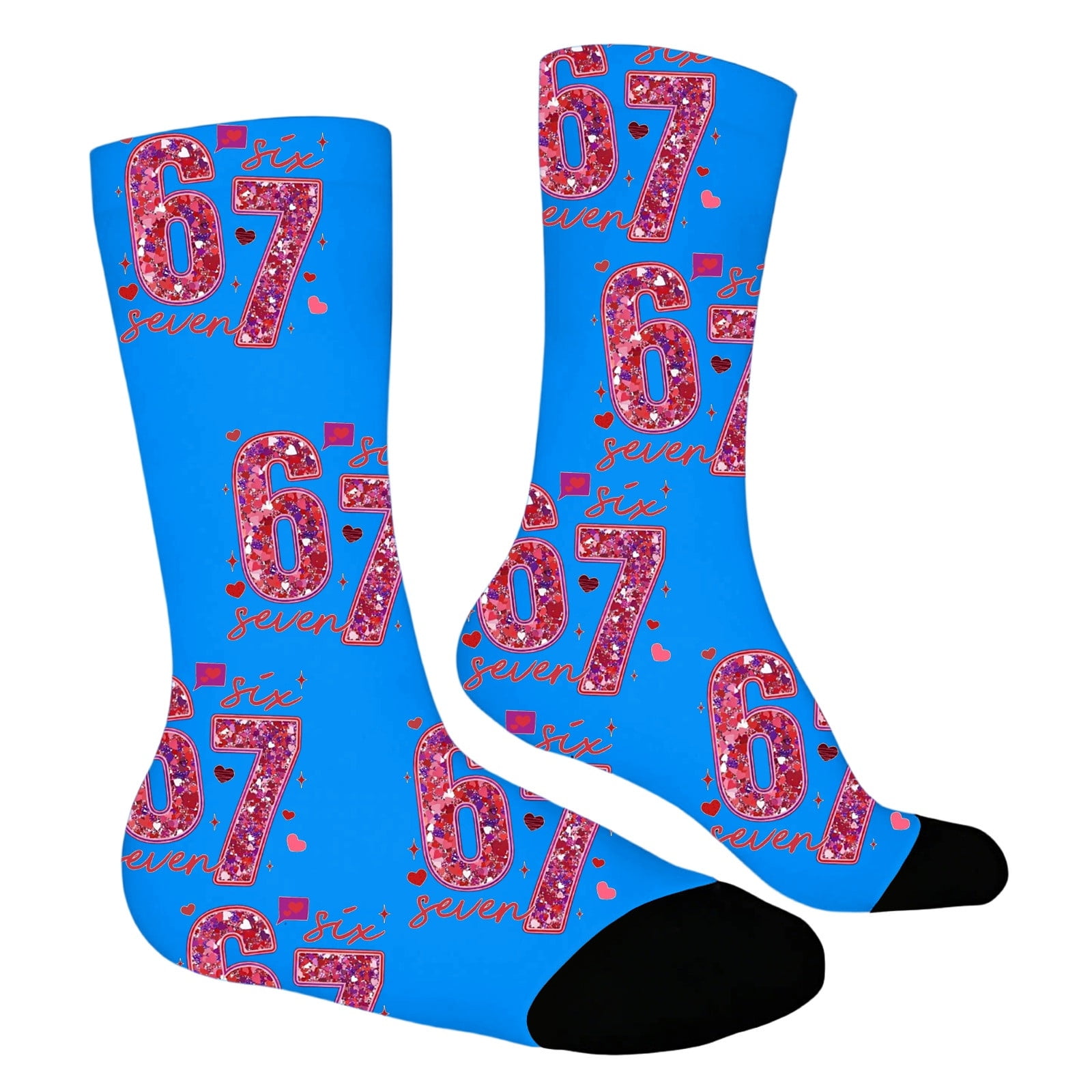 FEIFLY 6 7 Socks Men Women Number Ice Cream Everyday Funny Design ...