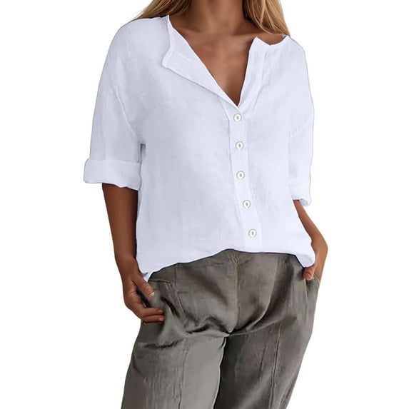 FEIFLY Blouse Trendy Mid Sleeve Shirts For All Occasions Comfortable ...
