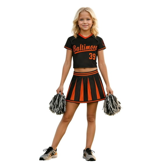 FEIFLY Child Outfits Sets Kids Cheerleader Elegant Court Tops Skirts ...